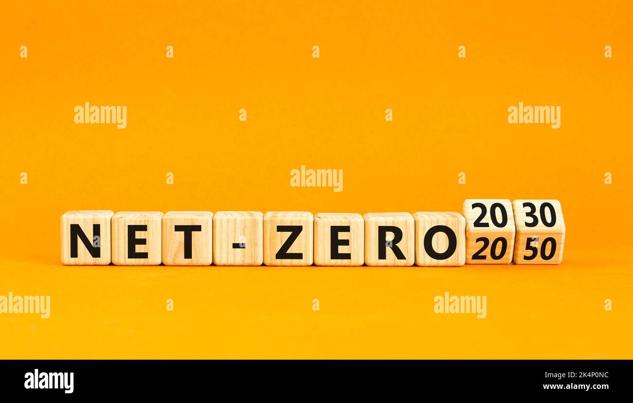 Net-zero 2030 symbol. Concept words Net-zero 2030 or Net-zero 2050 on ...