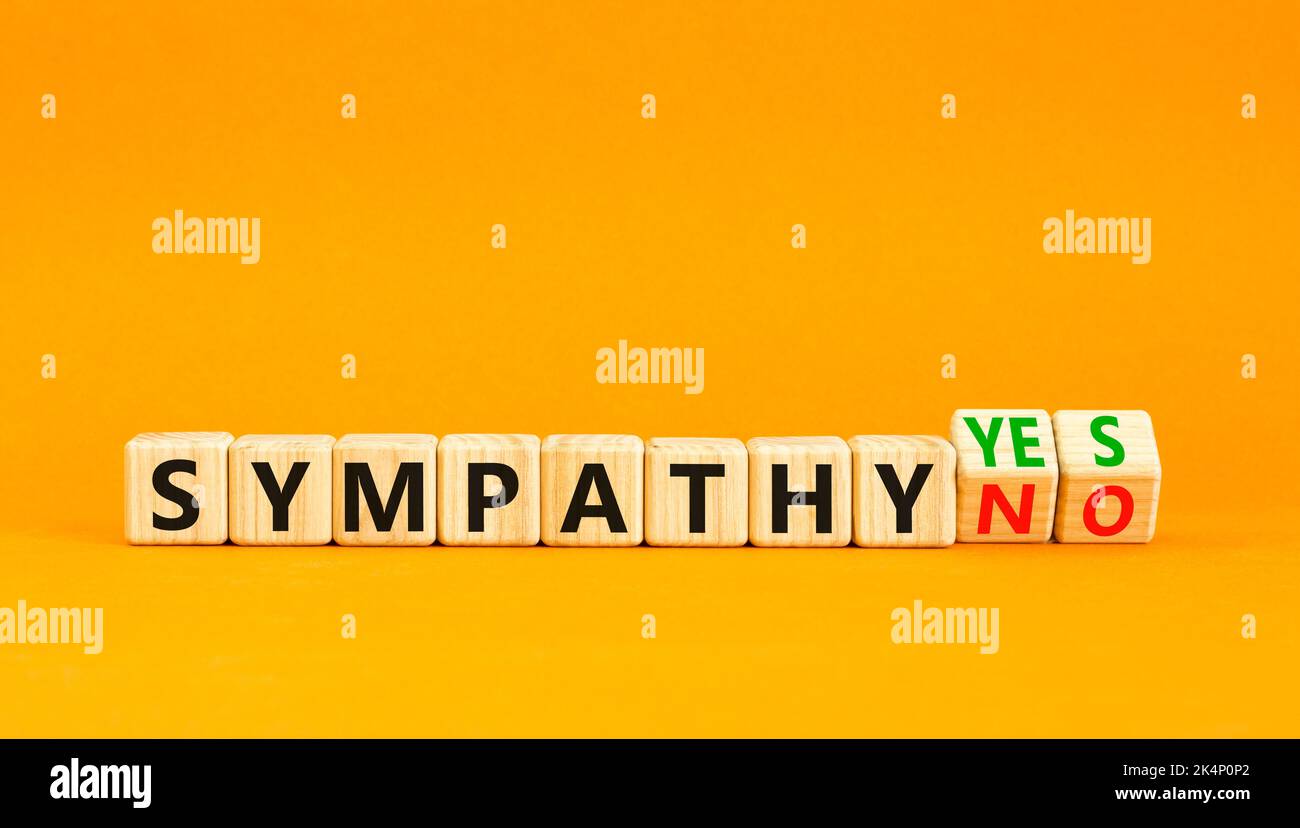Sympathy yes or no symbol. Concept words Sympathy yes or Sympathy no on ...