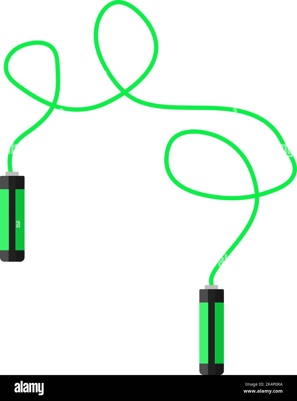 Green skipping rope, illustration, vector on a white background Stock ...