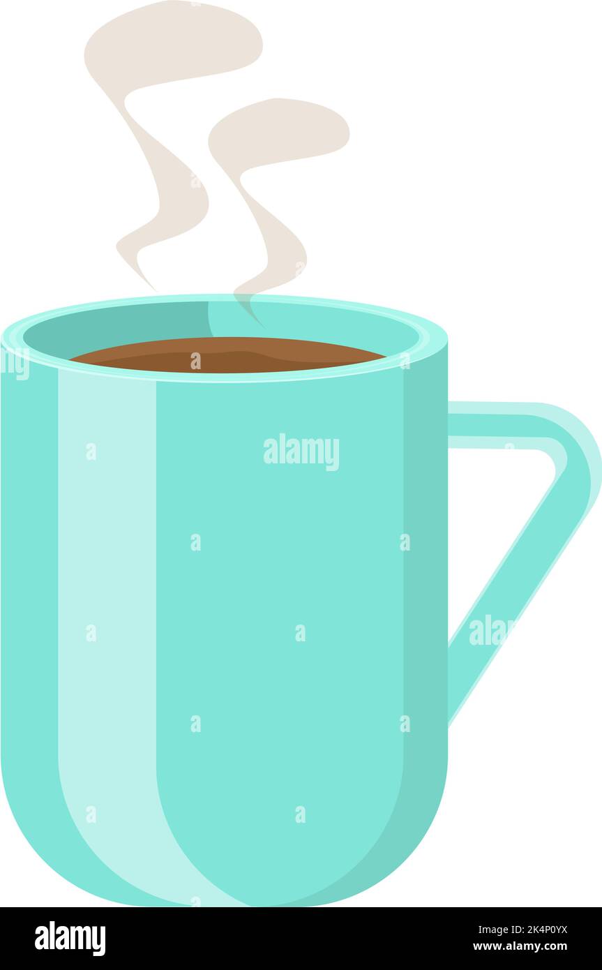 Blue coffee mug, illustration, vector on a white background Stock ...