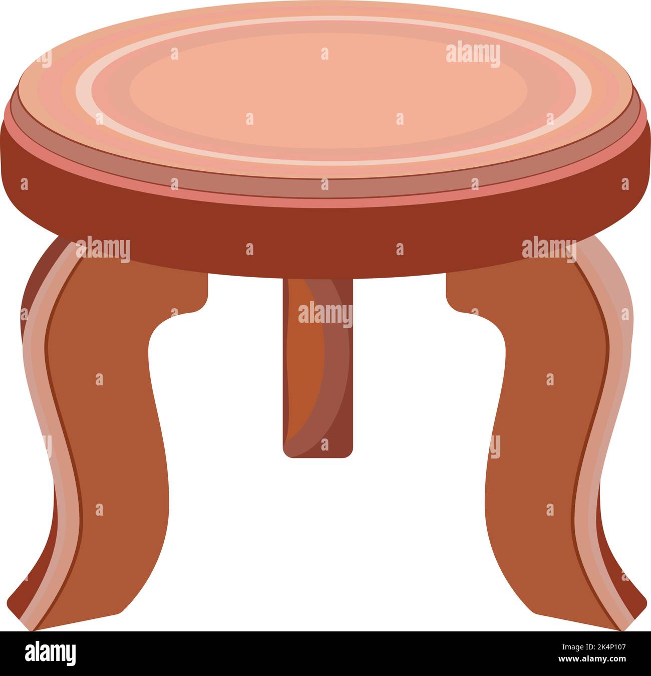 Small wooden stool, illustration, vector on a white background Stock ...