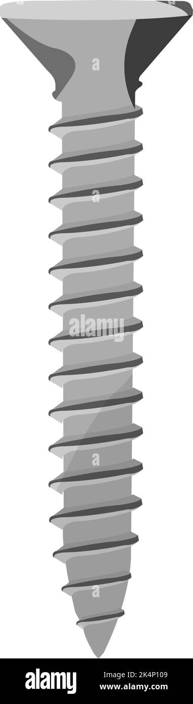 Silver screw, illustration, vector on a white background Stock Vector ...