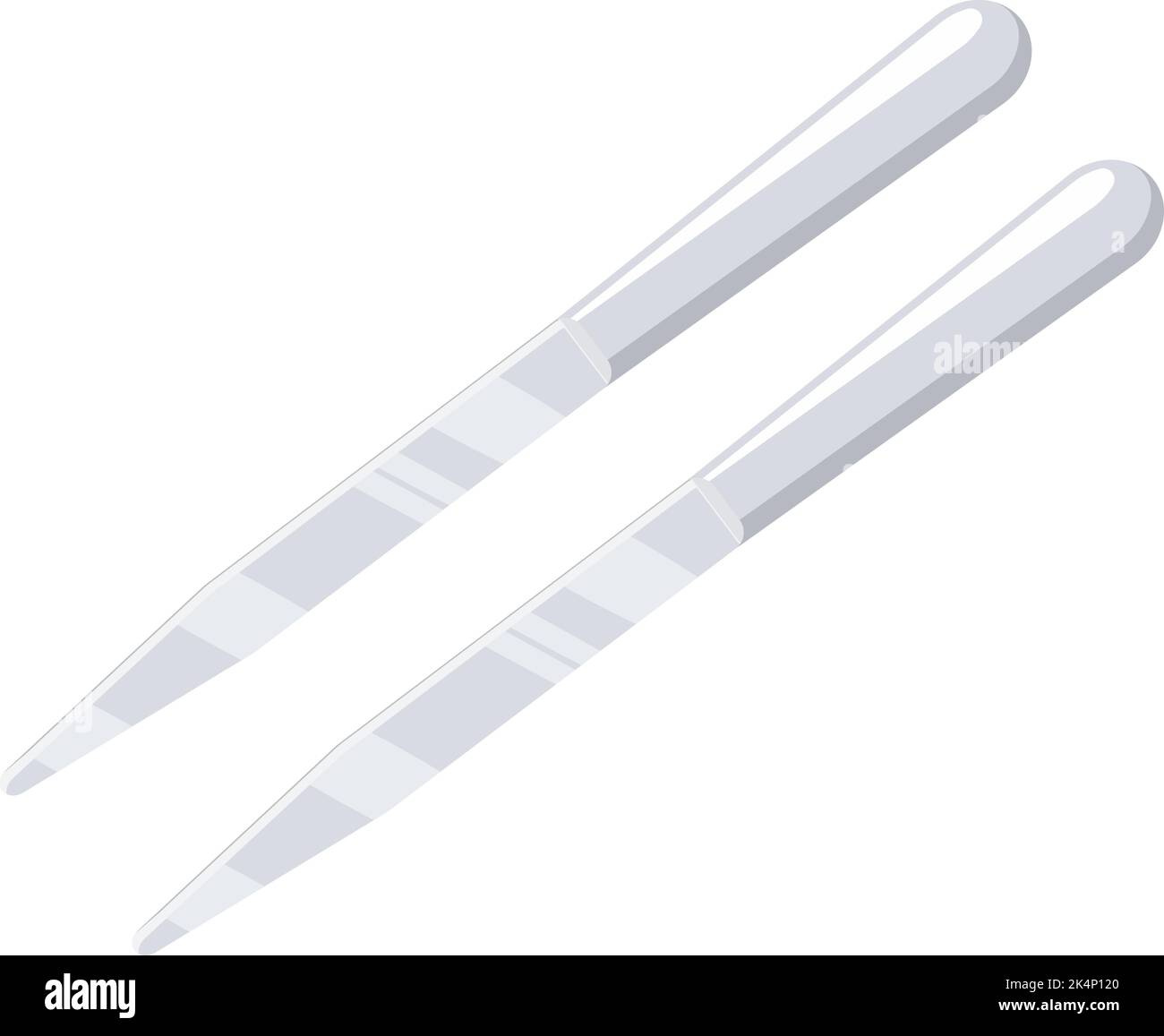 Metal knives, illustration, vector on a white background Stock Vector ...