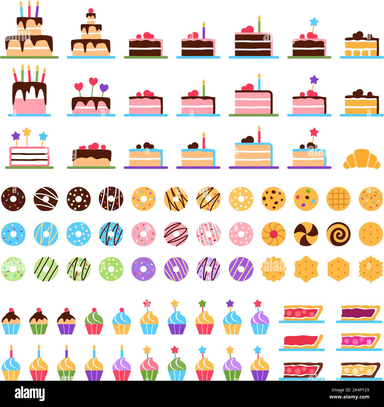 Pastry elements set on white background Stock Vector Image & Art - Alamy