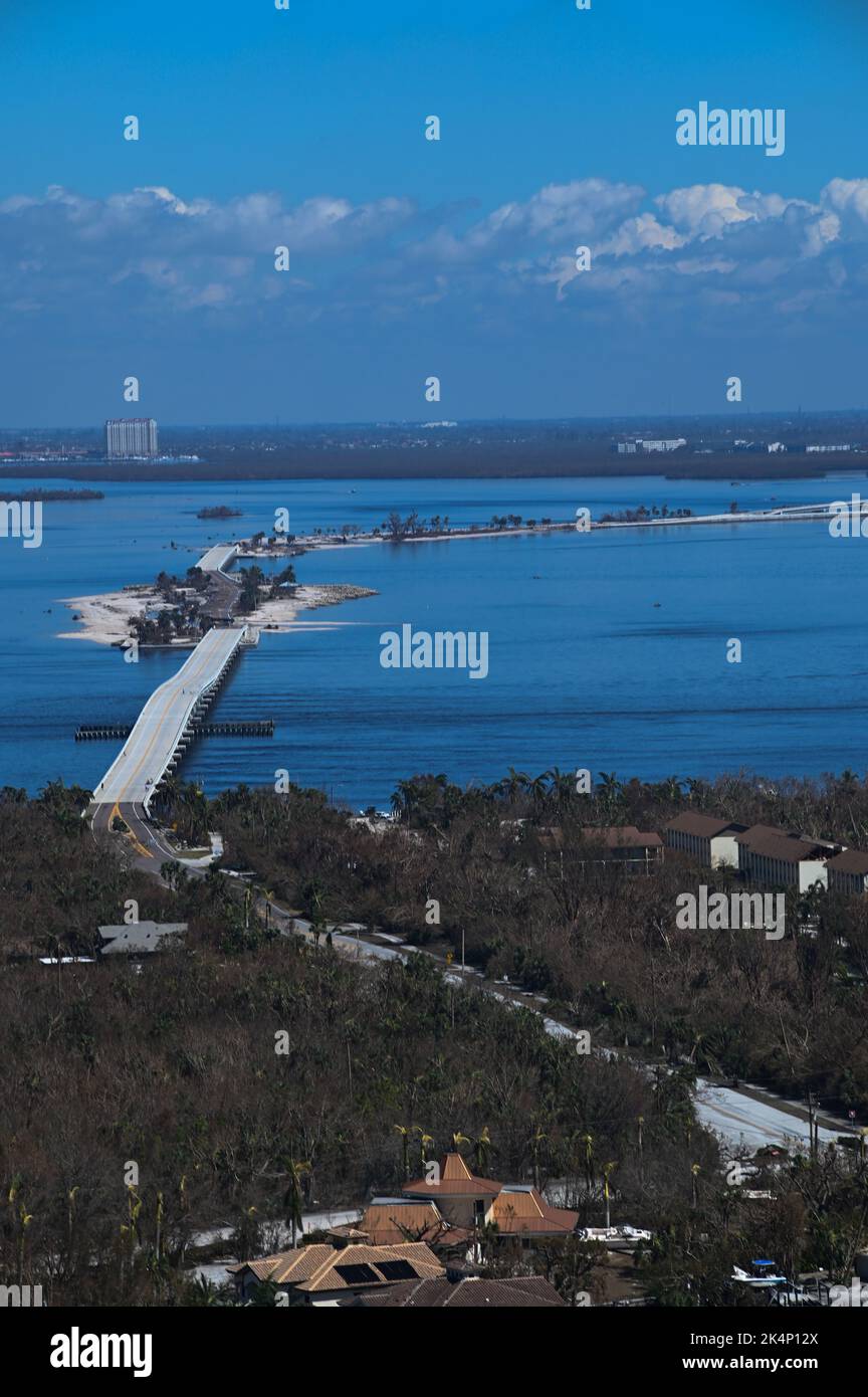 Sanibel Causeway damage assessment by U.S. Coast Guard Air Station ...