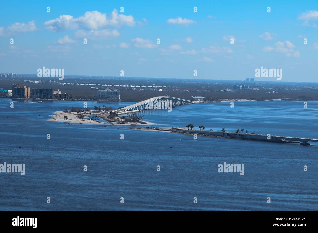 Sanibel Causeway damage assessment by U.S. Coast Guard Air Station ...