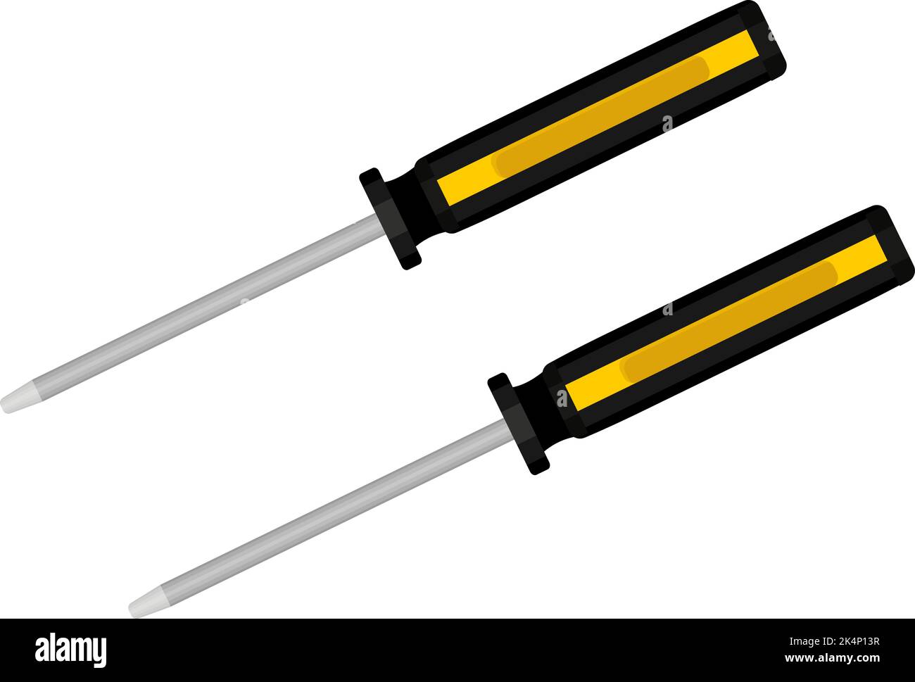 Industrial screwdrivers, illustration, vector on a white background ...