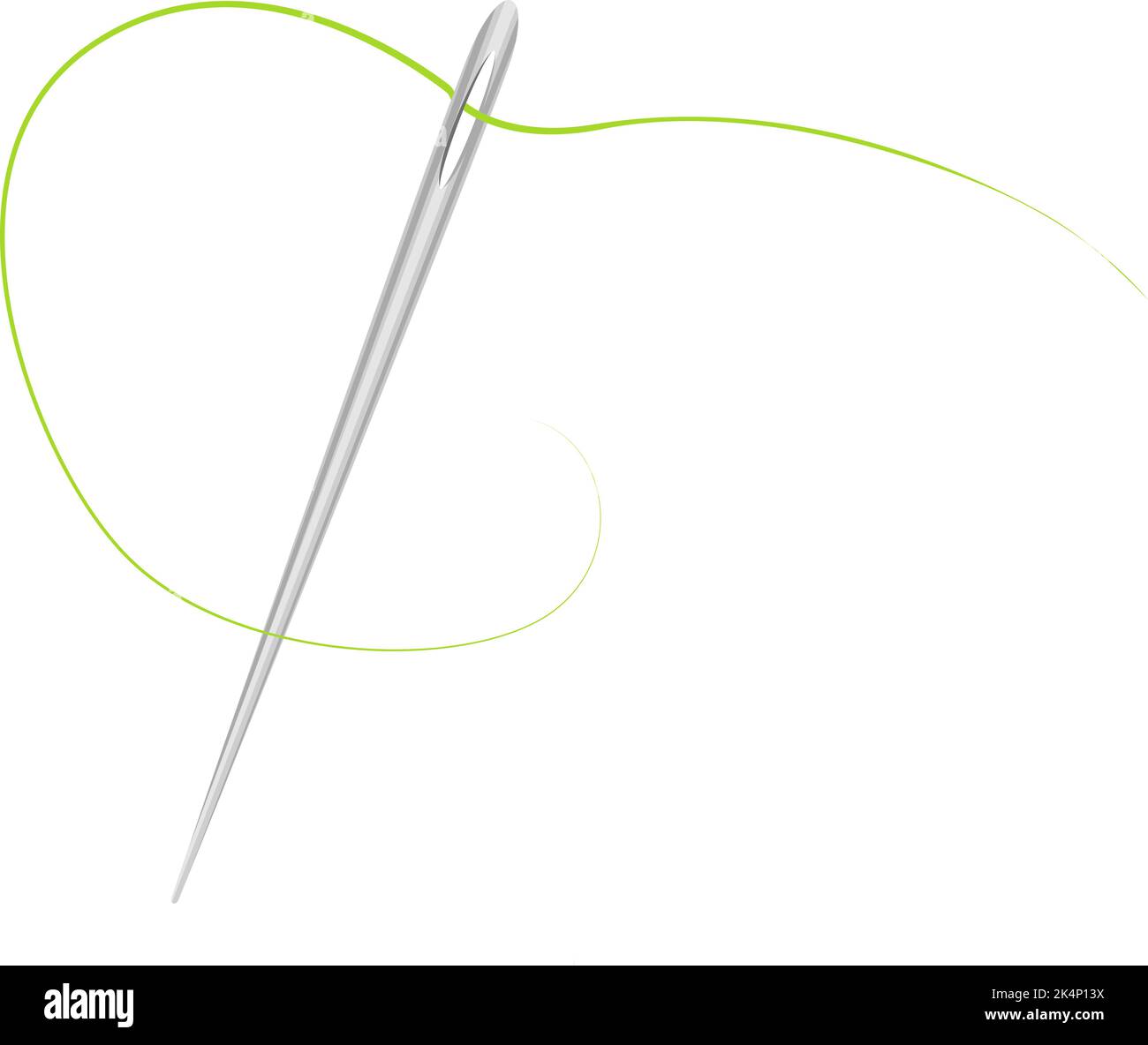 Sewing needle, illustration, vector on a white background Stock Vector ...