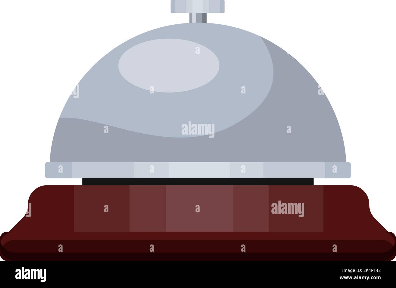 Silver service bell, illustration, vector on a white background Stock ...