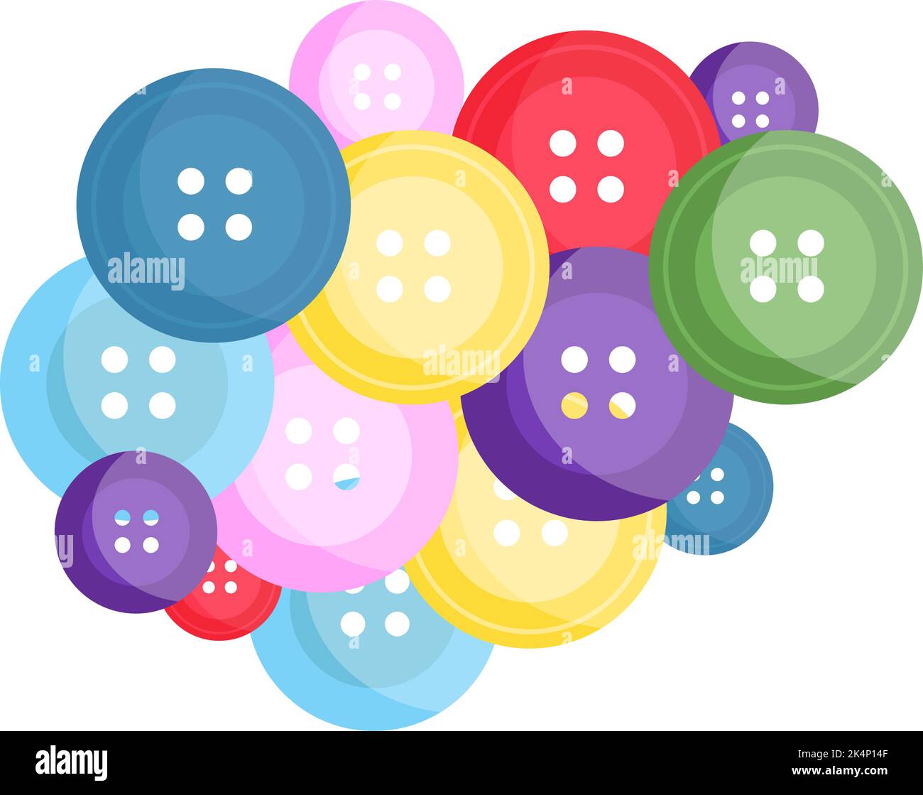 Sewing buttons, illustration, vector on a white background Stock Vector ...