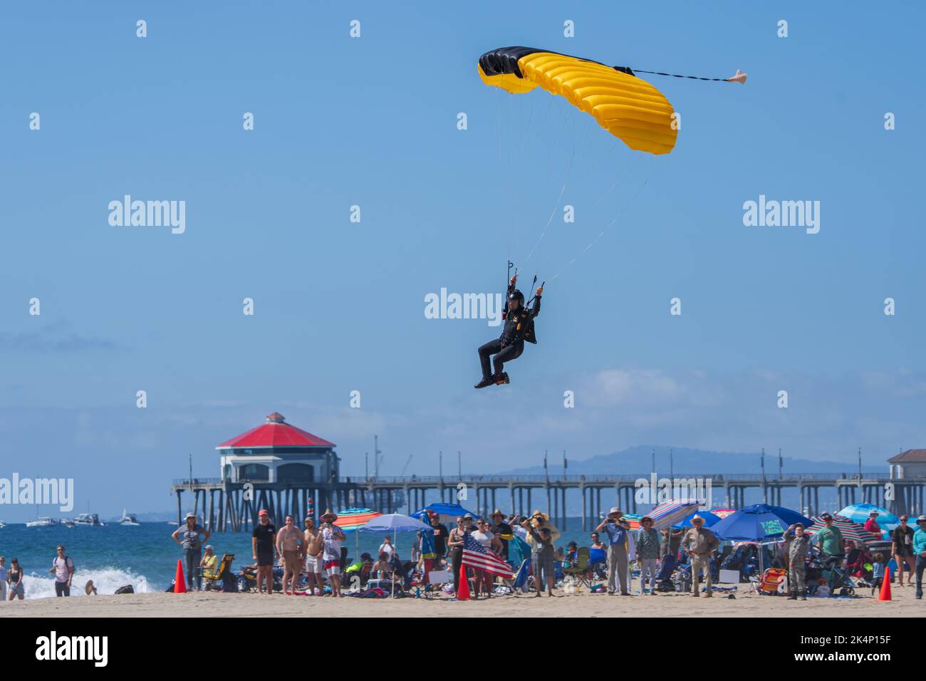 Staff Sgt. Logan Maples of the U.S. Army Parachute Team makes a high ...