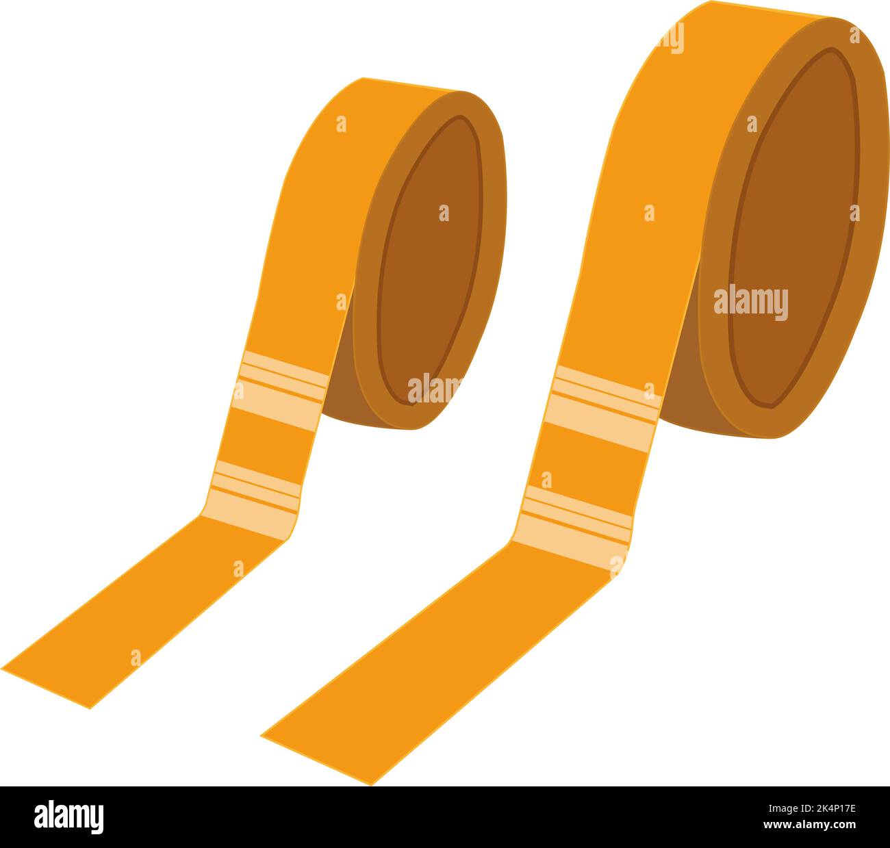 Orange scotch tape, illustration, vector on a white background Stock ...