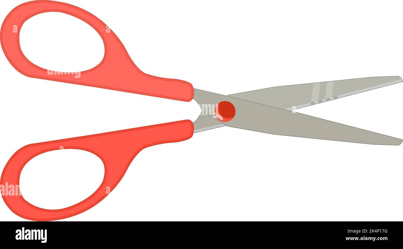 Red scissors, illustration, vector on a white background Stock Vector ...