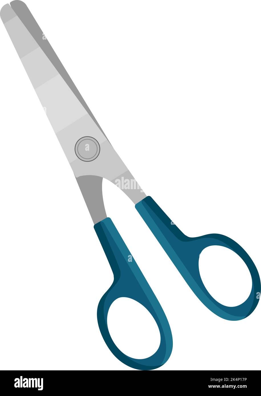 Blue school scissors, illustration, vector on a white background Stock ...