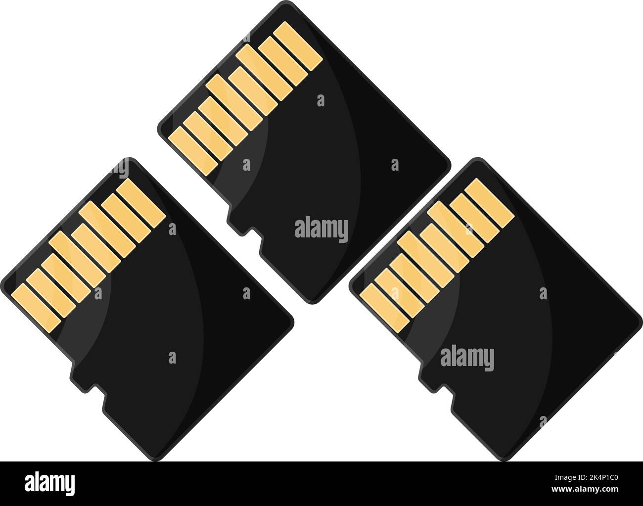 Black SD Cards, illustration, vector on a white background Stock Vector ...