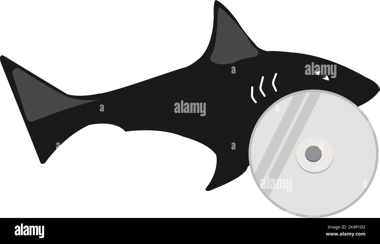 Shark pizza cutter, illustration, vector on a white background Stock ...