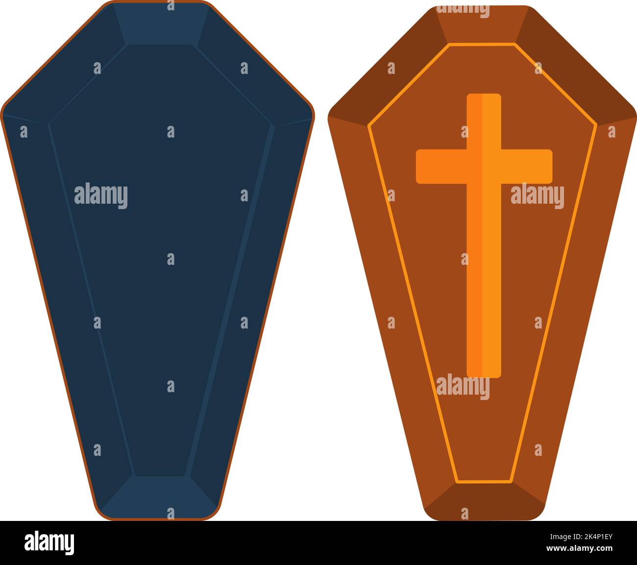 Wooden coffin, illustration, vector on a white background Stock Vector ...