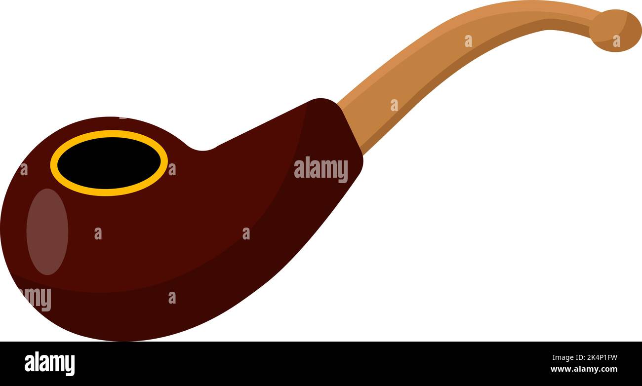 Old smoke pipe, illustration, vector on a white background Stock Vector ...