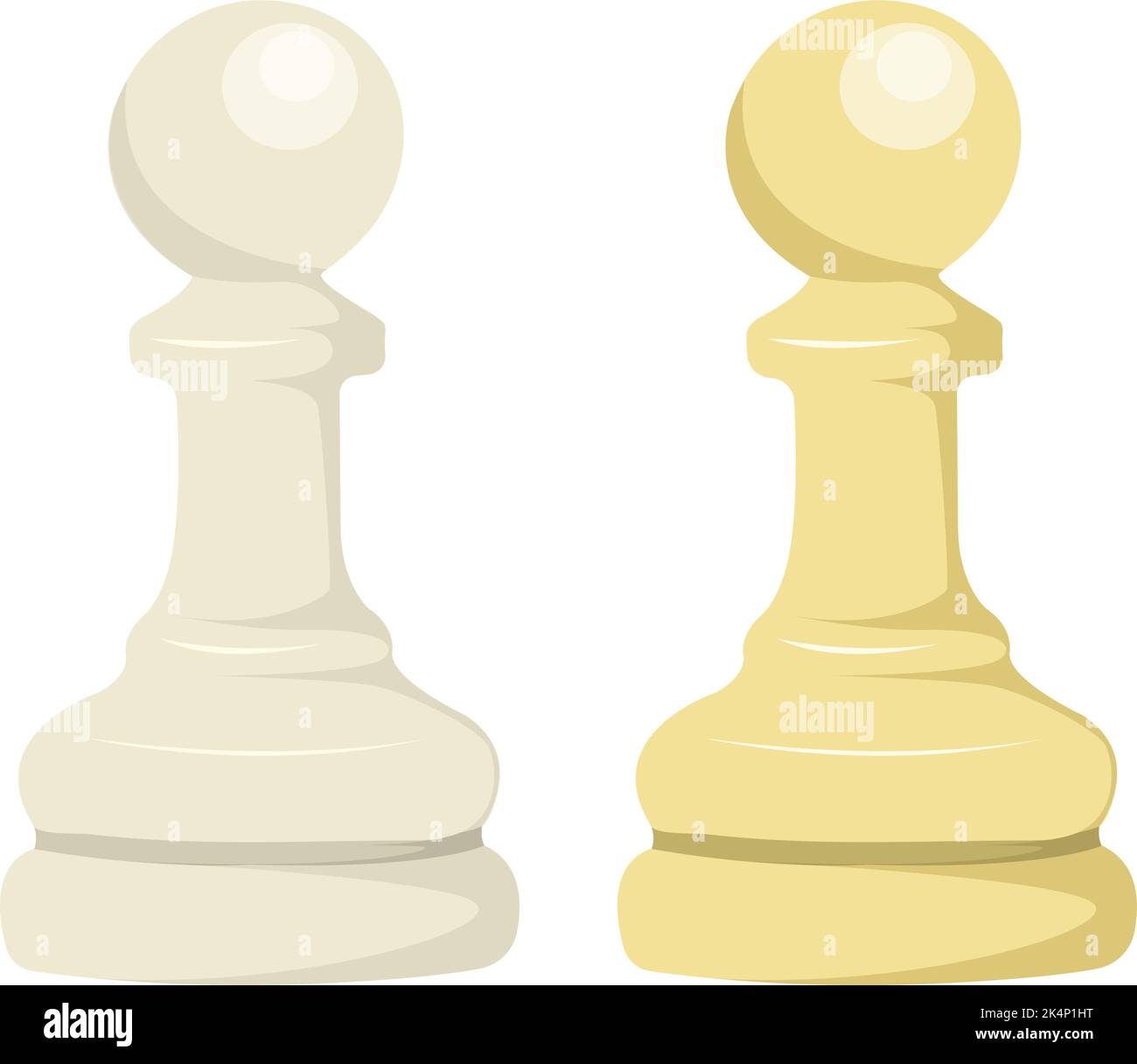 White chess pieces, illustration, vector on a white background Stock ...