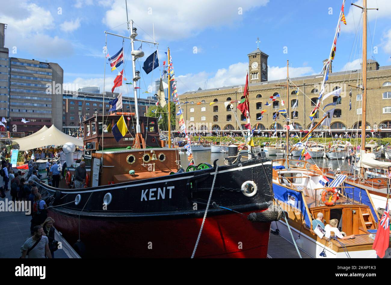The tug Kent was docked in St Katharines Dock for the Classic Boat ...