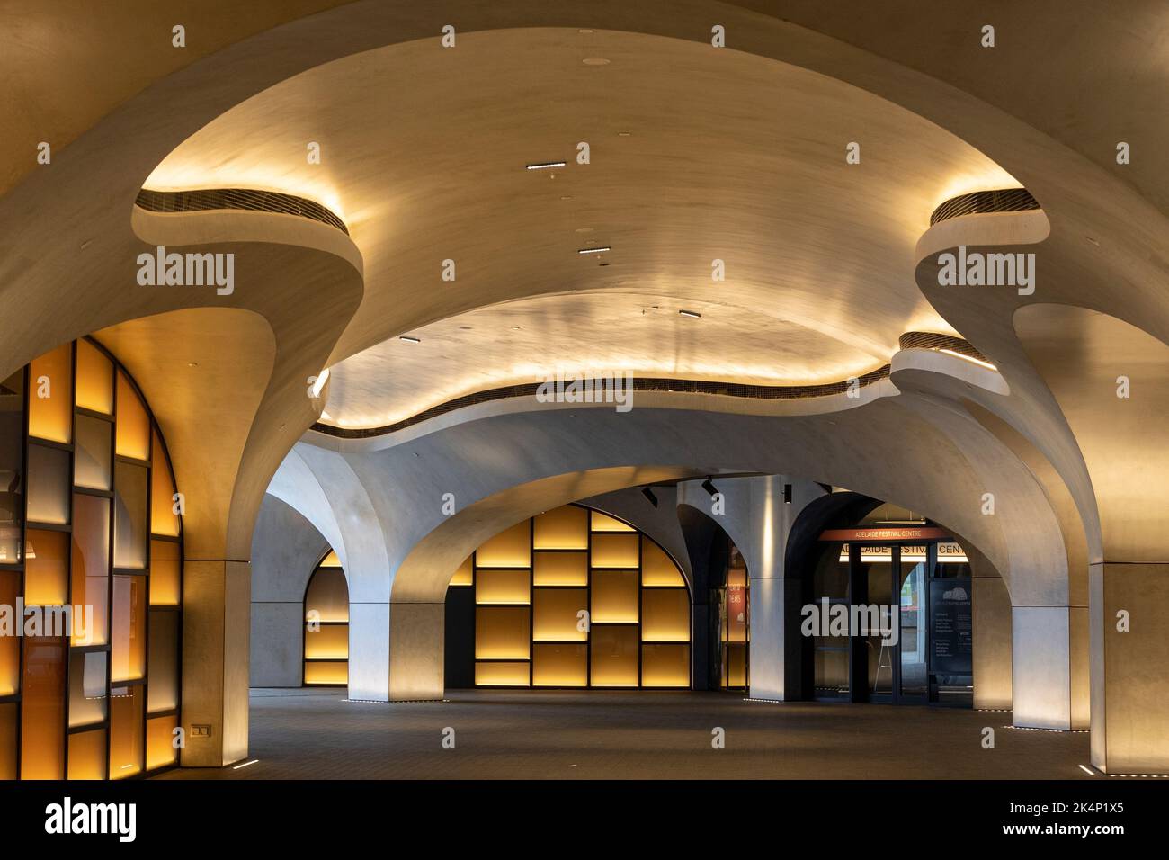 The interior of the modern Adelaide railway station in Australia Stock ...