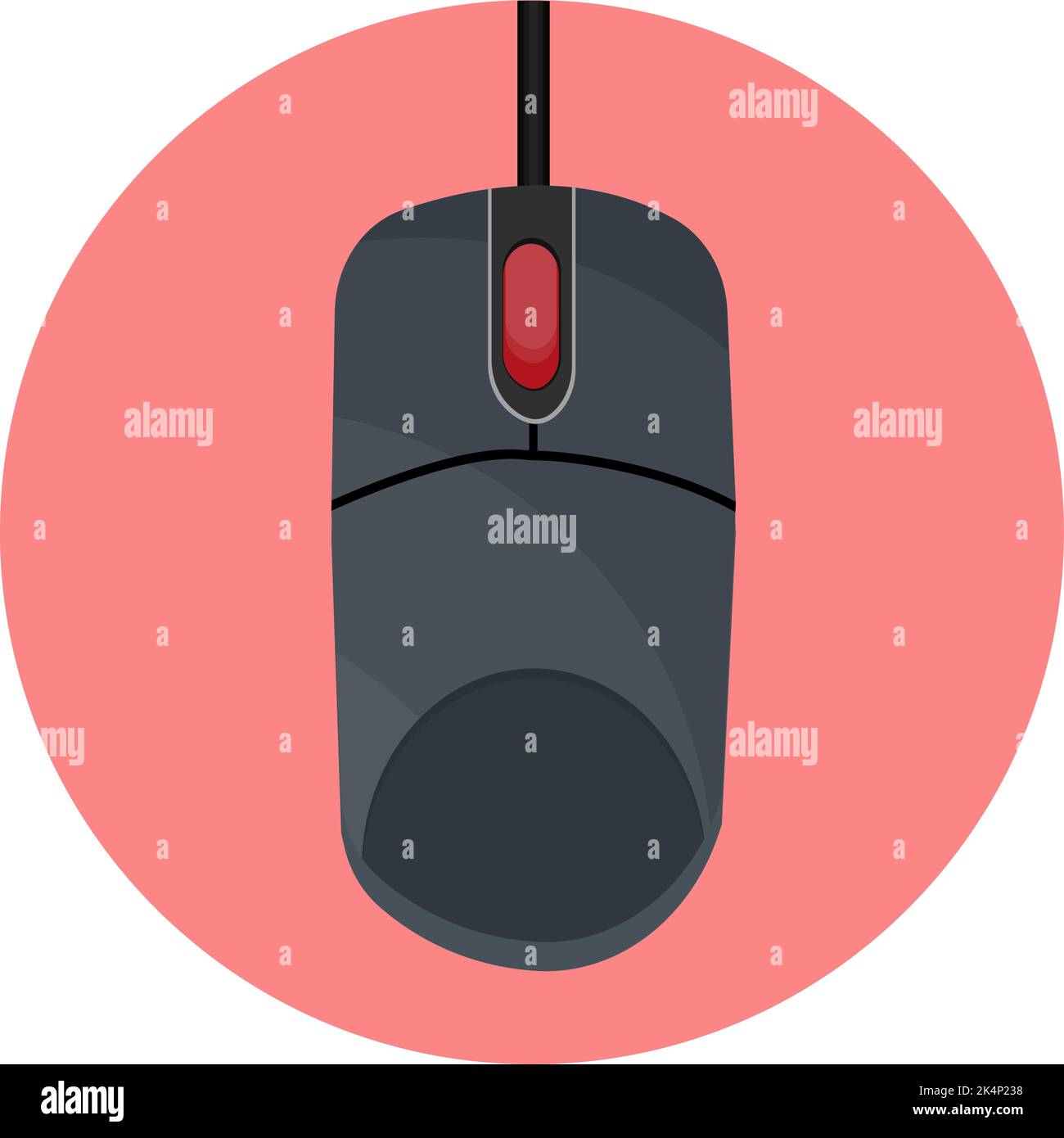 Black computer mouse, illustration, vector on a white background Stock ...