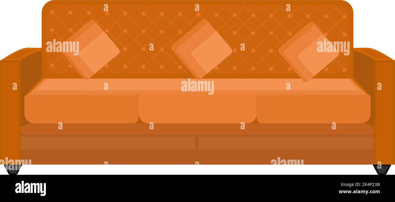 Modern interior orange sofa Stock Vector Images - Alamy