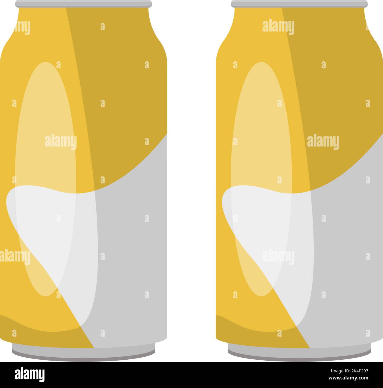 Yellow soda can, illustration, vector on a white background Stock ...