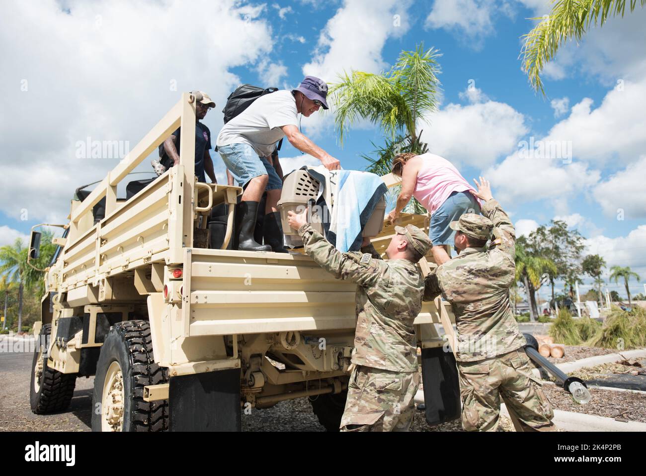 North Port, Florida, USA. 1st Oct, 2022. Soldiers from the National ...