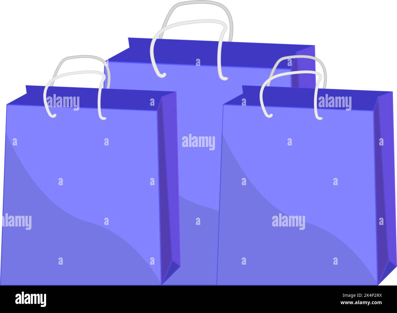 Purple shopping bags, illustration, vector on a white background Stock ...