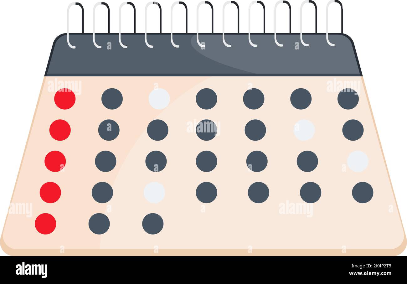 Yearly calender, illustration, vector on a white background Stock ...