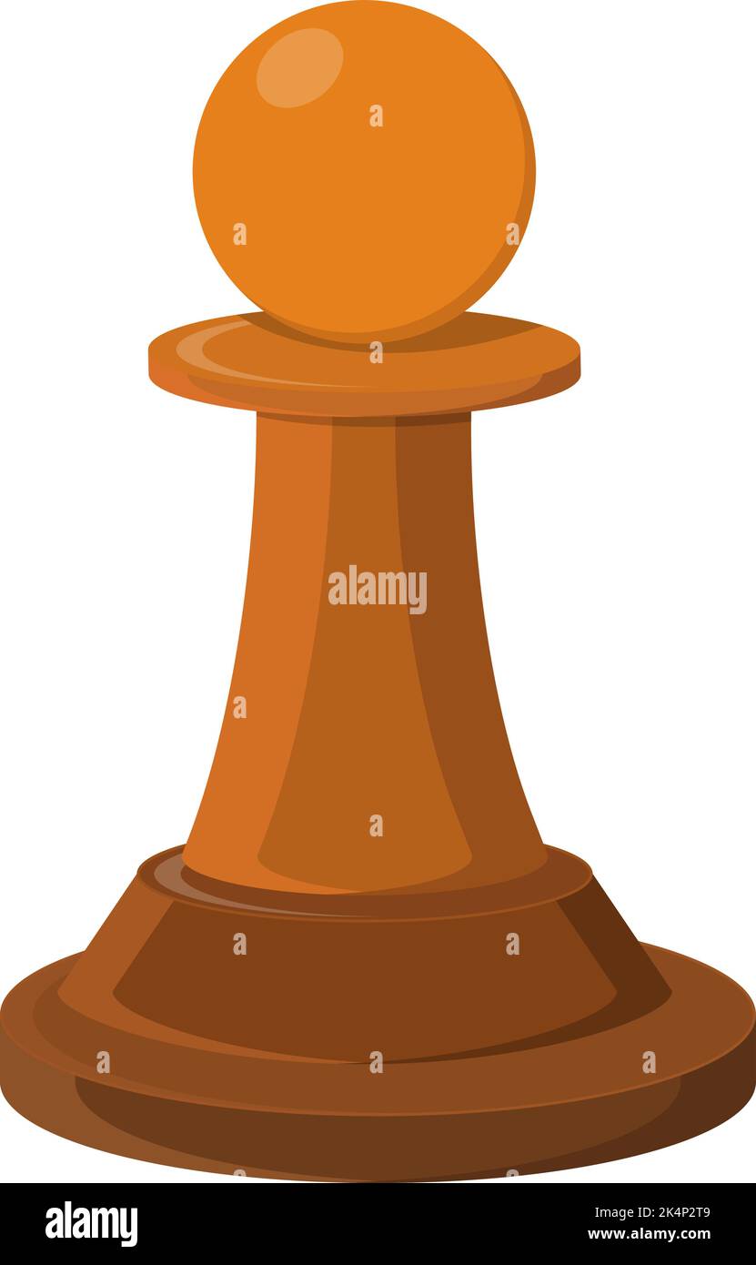 Brown chess pawn, illustration, vector on a white background Stock ...
