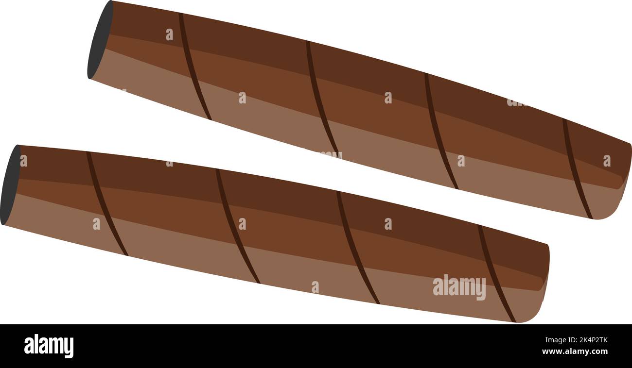 Two brown cigars, illustration, vector on a white background Stock ...