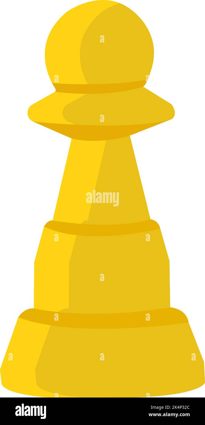 Yellow chess piece, illustration, vector on a white background Stock ...