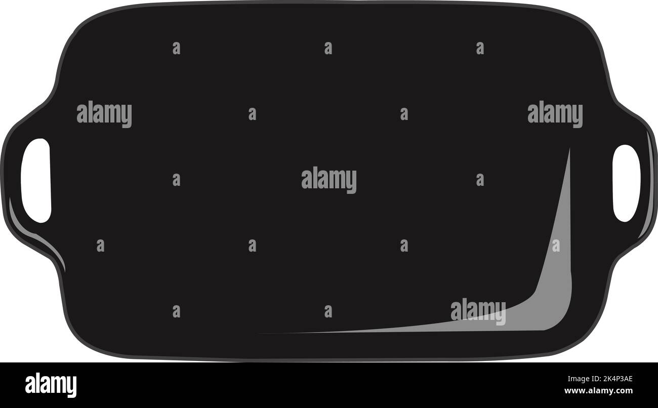 Black tray, illustration, vector on a white background Stock Vector ...