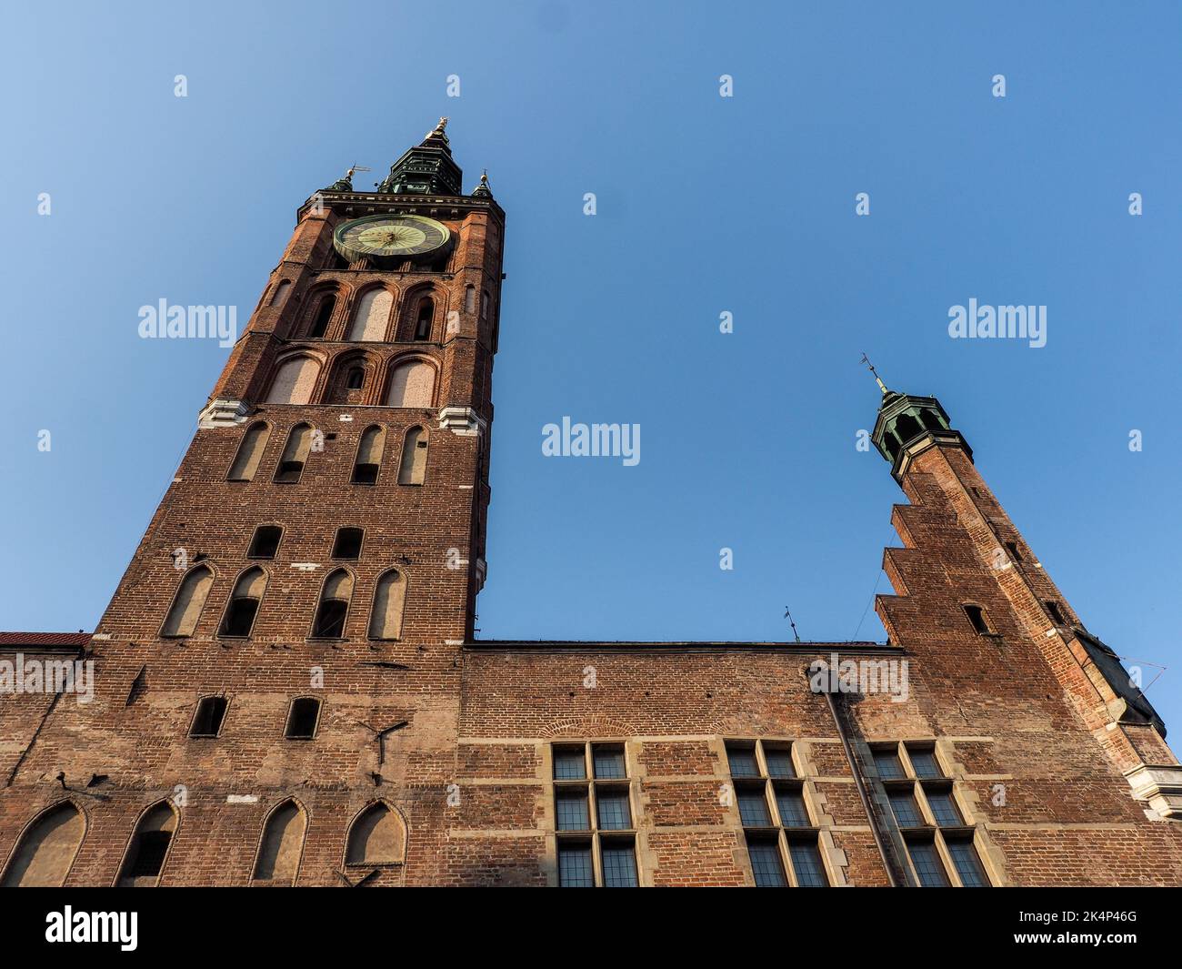 Gdansk, Poland - August 9, 2018: city center with typical old houses ...