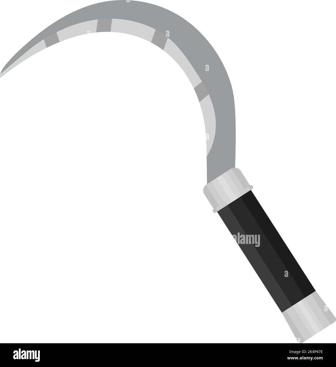 Black handle sickle, illustration, vector on a white background Stock ...
