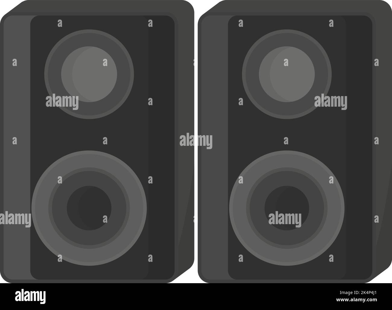 Loud music speakers, illustration, vector on a white background Stock ...