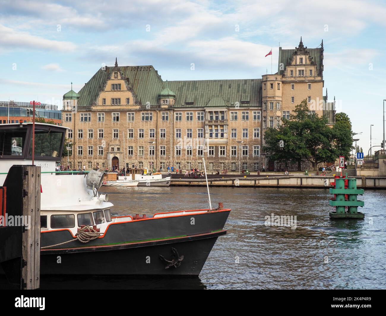 Szczecin, Poland - August 12, 2018: Historic buildings and mansions in ...