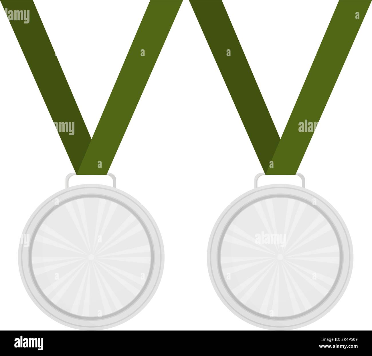 Silver medals, illustration, vector on a white background Stock Vector ...