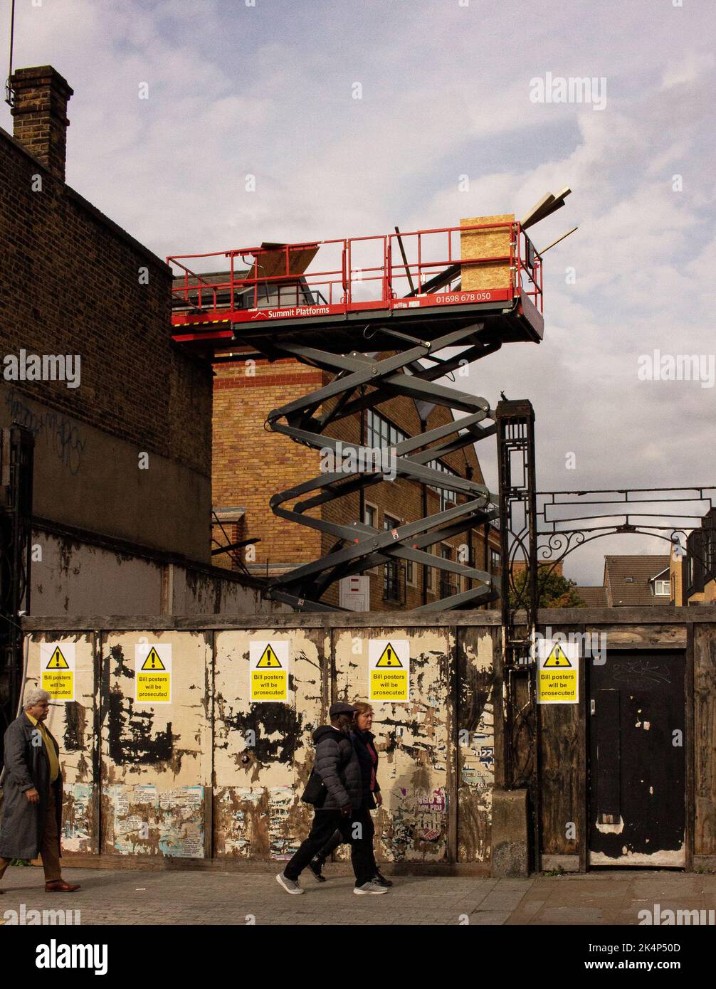 King Street, Hammersmith, London, UK; an industrial building site ...