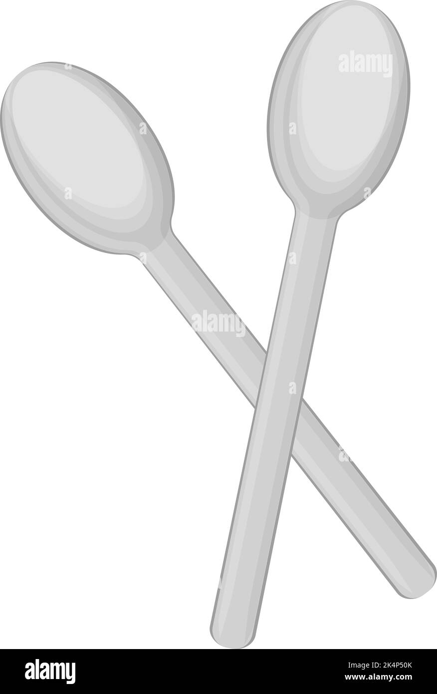Ice cream spoons, illustration, vector on a white background Stock ...
