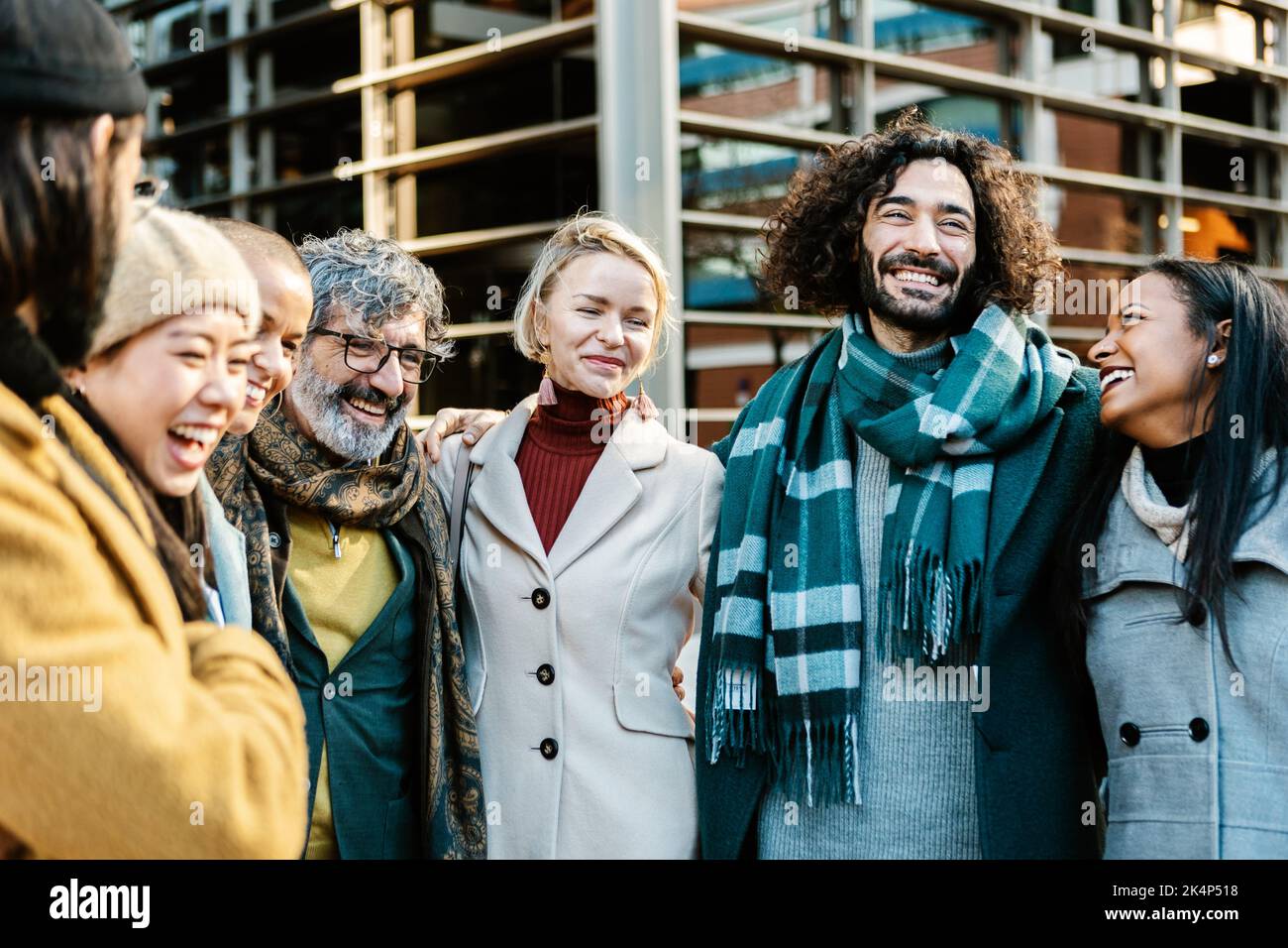 Group of diverse multi generational business people standing together ...