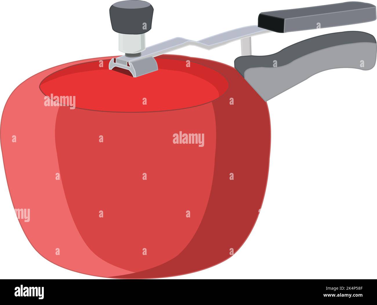 Red cooker, illustration, vector on a white background Stock Vector ...