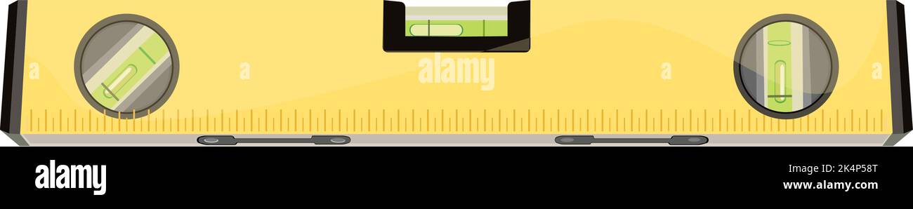 Yellow spirit level, illustration, vector on a white background Stock ...