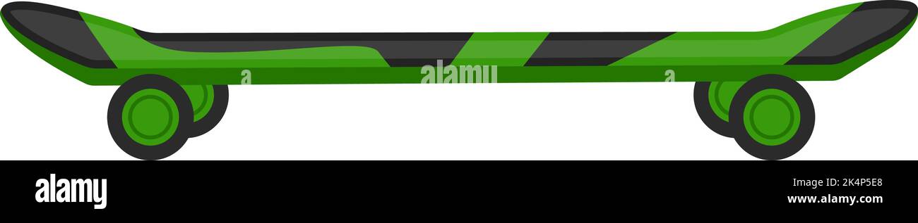 Green skateboard, illustration, vector on a white background Stock ...