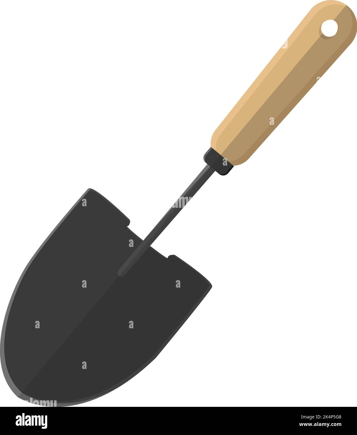 Black trovel, illustration, vector on a white background Stock Vector ...