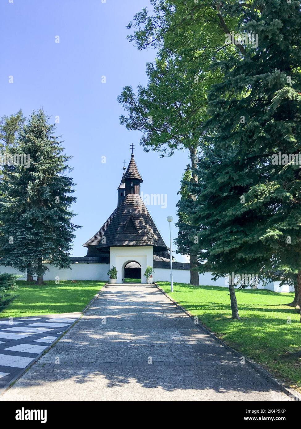 Tvrdosin, Slovakia - August 2, 2018: Wooden catholic church Stock Photo ...