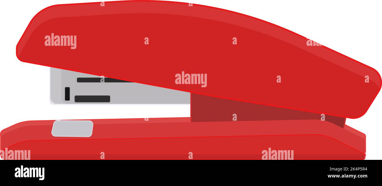 Red staple, illustration, vector on a white background Stock Vector ...