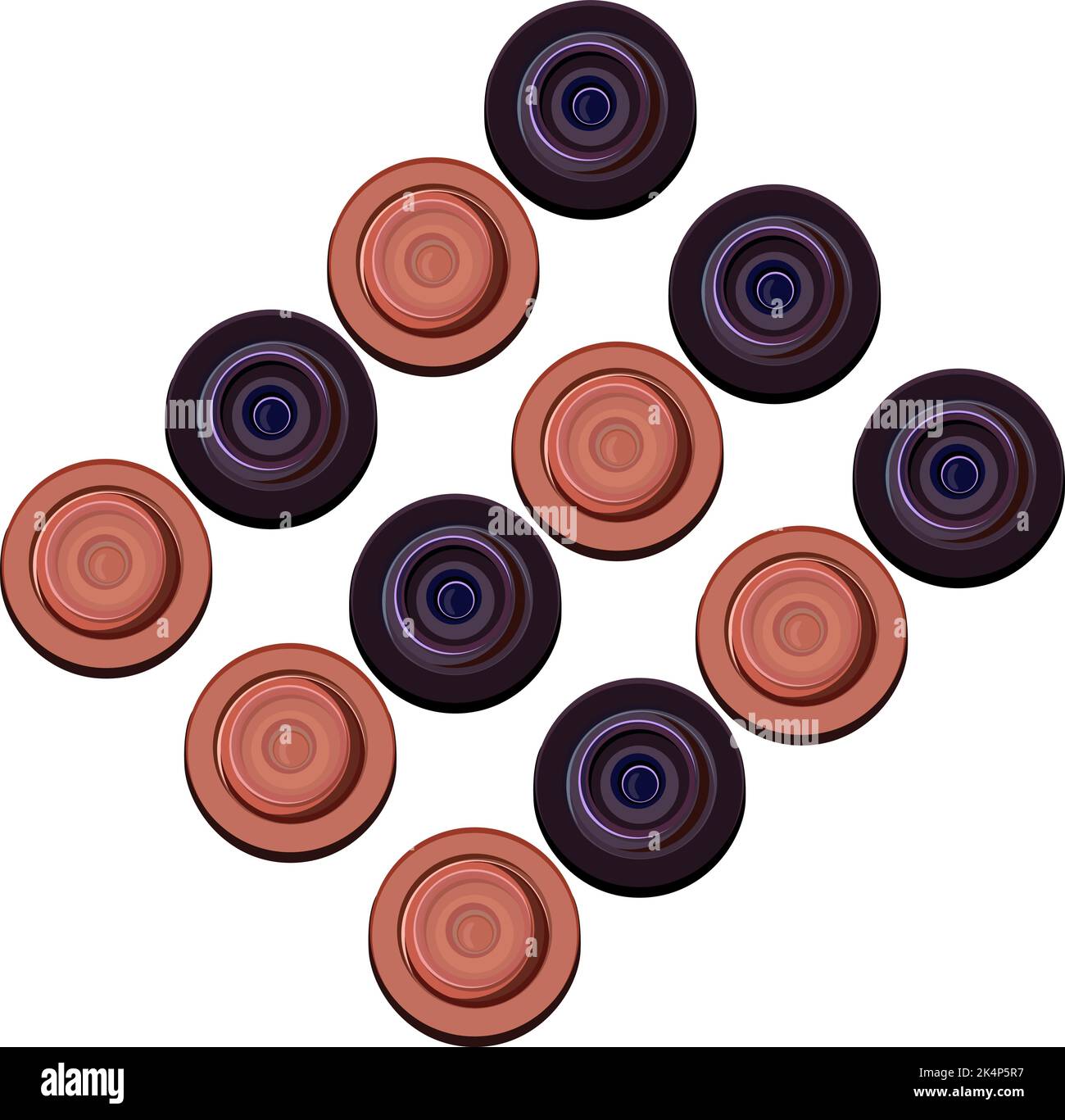 Carrom coins, illustration, vector on a white background Stock Vector ...